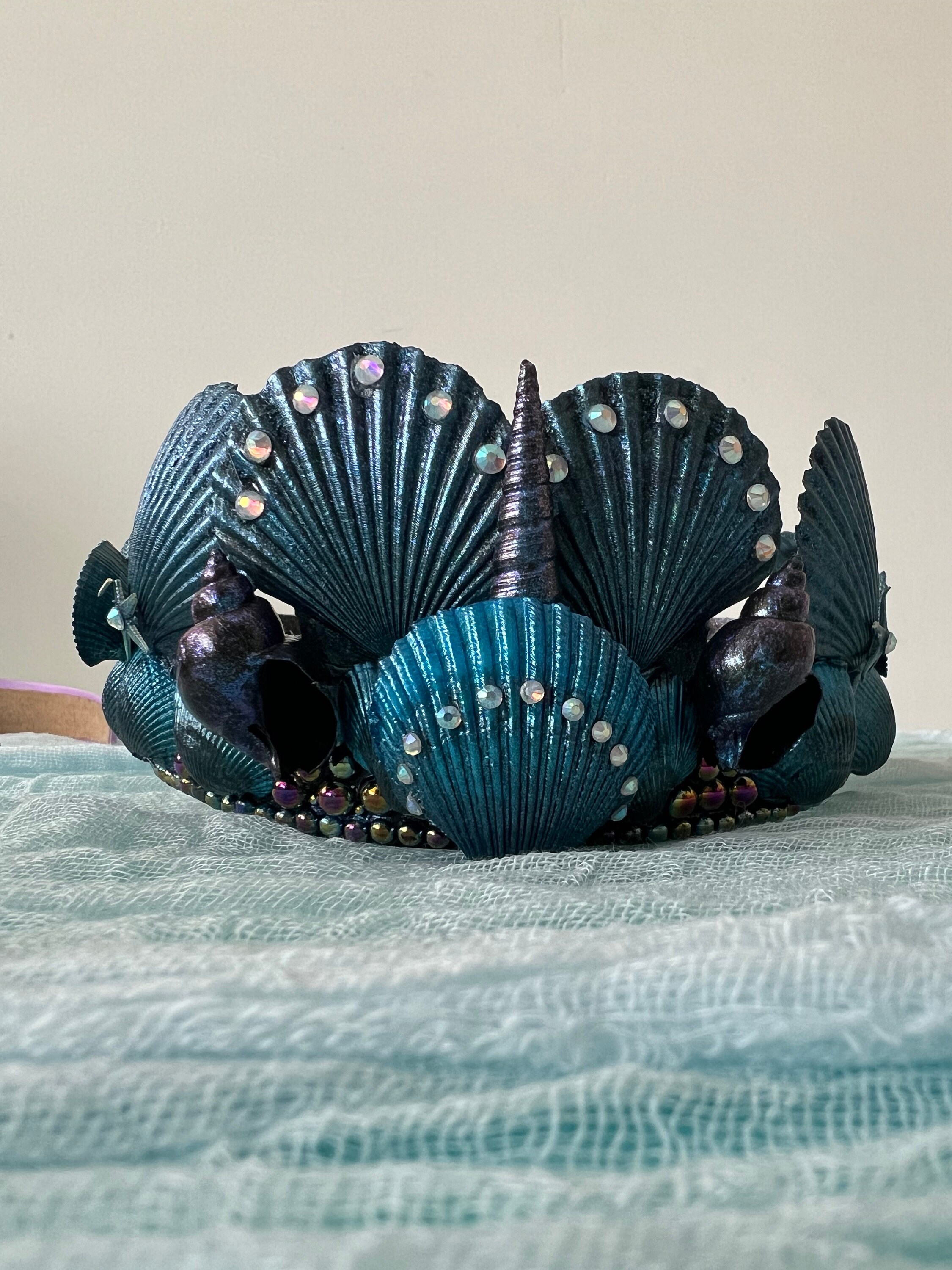 Dark Siren Mermaid Crown Seashells Pearls Cosplay Wedding - Etsy