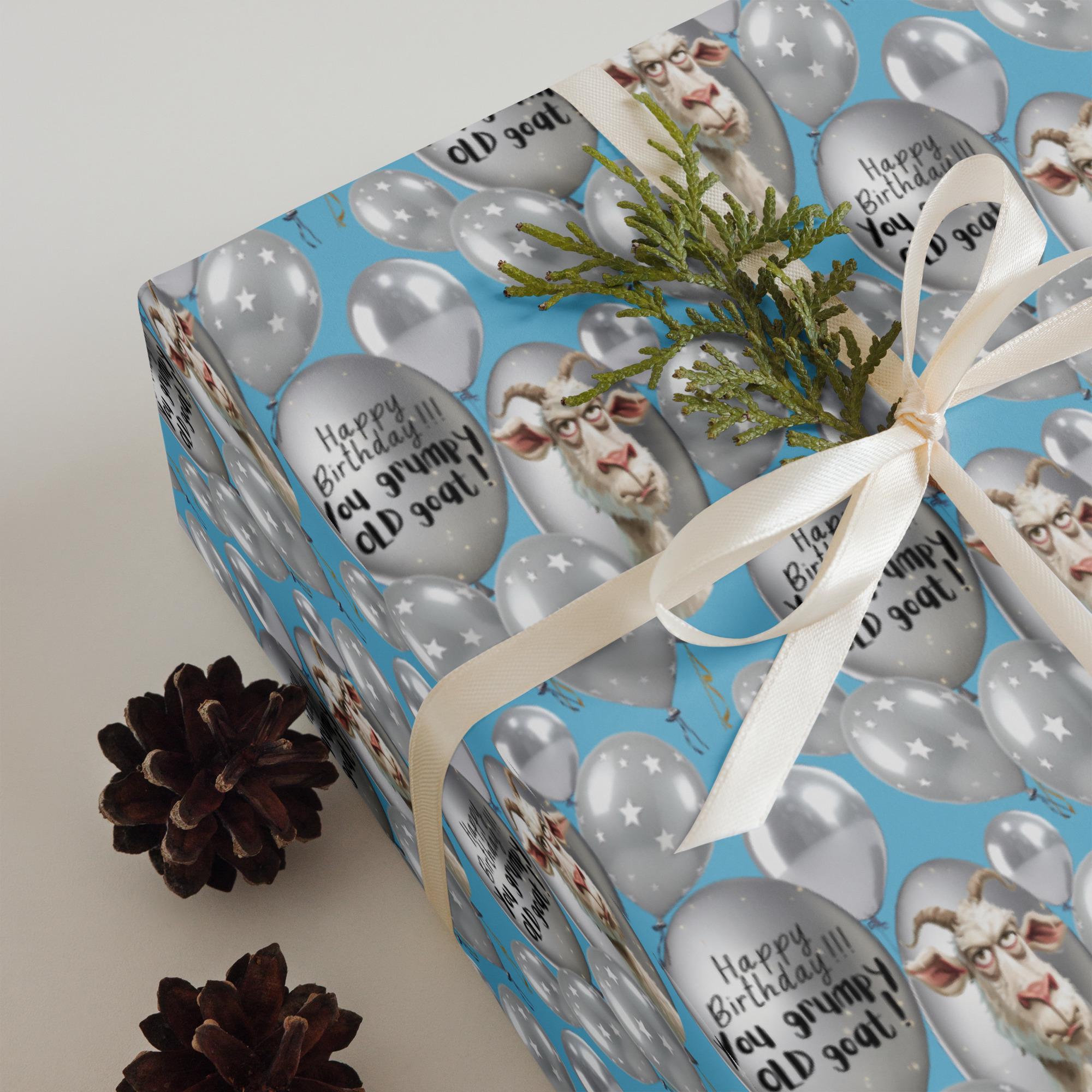 Happy Birthday You Grumpy Old Goat Wrapping Paper Sheets Novelty Funny ...
