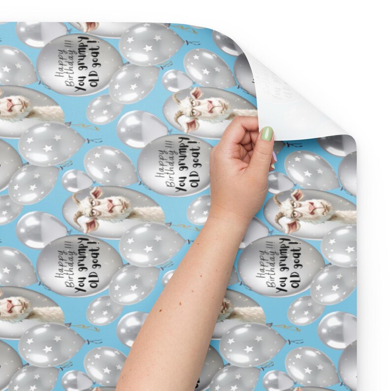 Happy Birthday You Grumpy Old Goat Wrapping Paper Sheets Novelty Funny ...