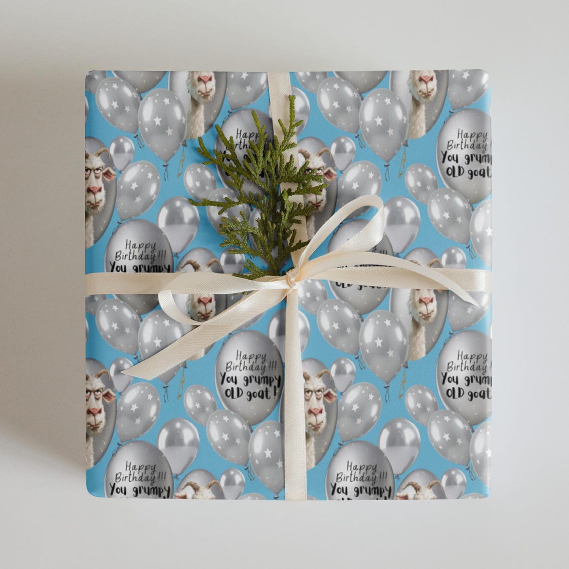 Happy Birthday You Grumpy Old Goat Wrapping Paper Sheets Novelty Funny ...