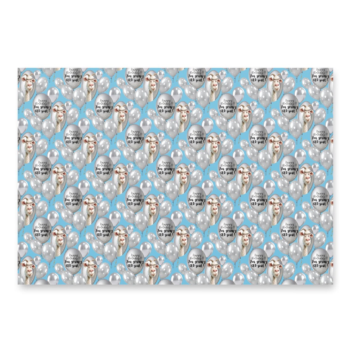 Happy Birthday You Grumpy Old Goat Wrapping Paper Sheets Novelty Funny ...
