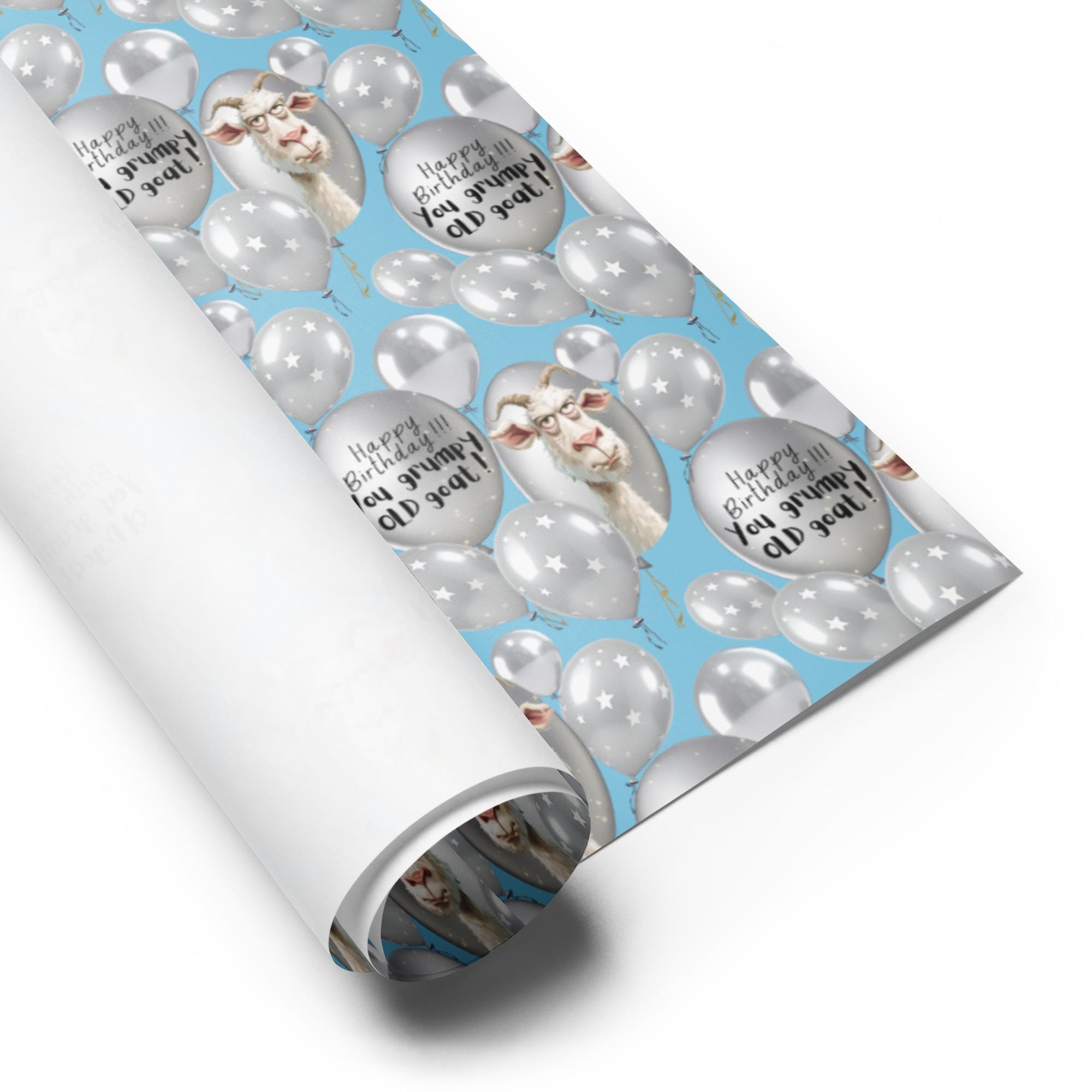 Happy Birthday You Grumpy Old Goat Wrapping Paper Sheets Novelty Funny ...