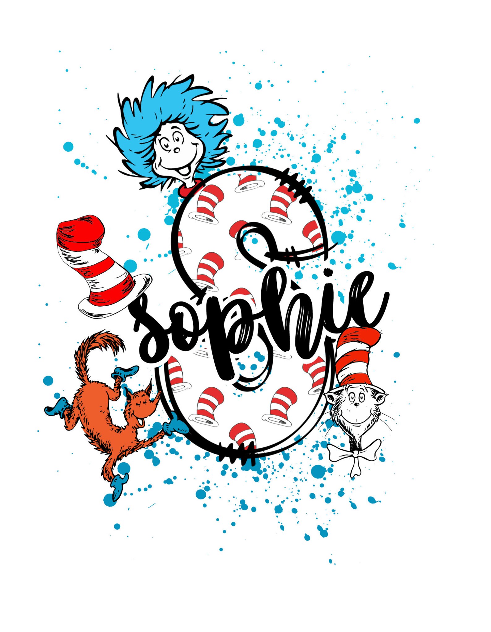 Custom Name Dr. Seuss Theme - Etsy