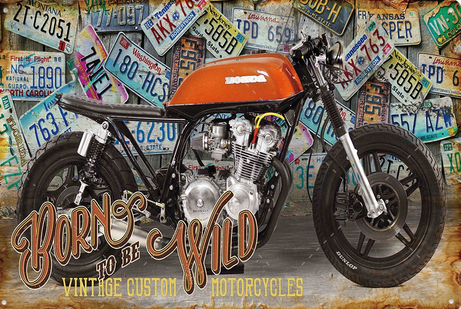 Vintage Motorcycle Tin Signs 9 Varieties Available Nostalgic Wall Decor ...