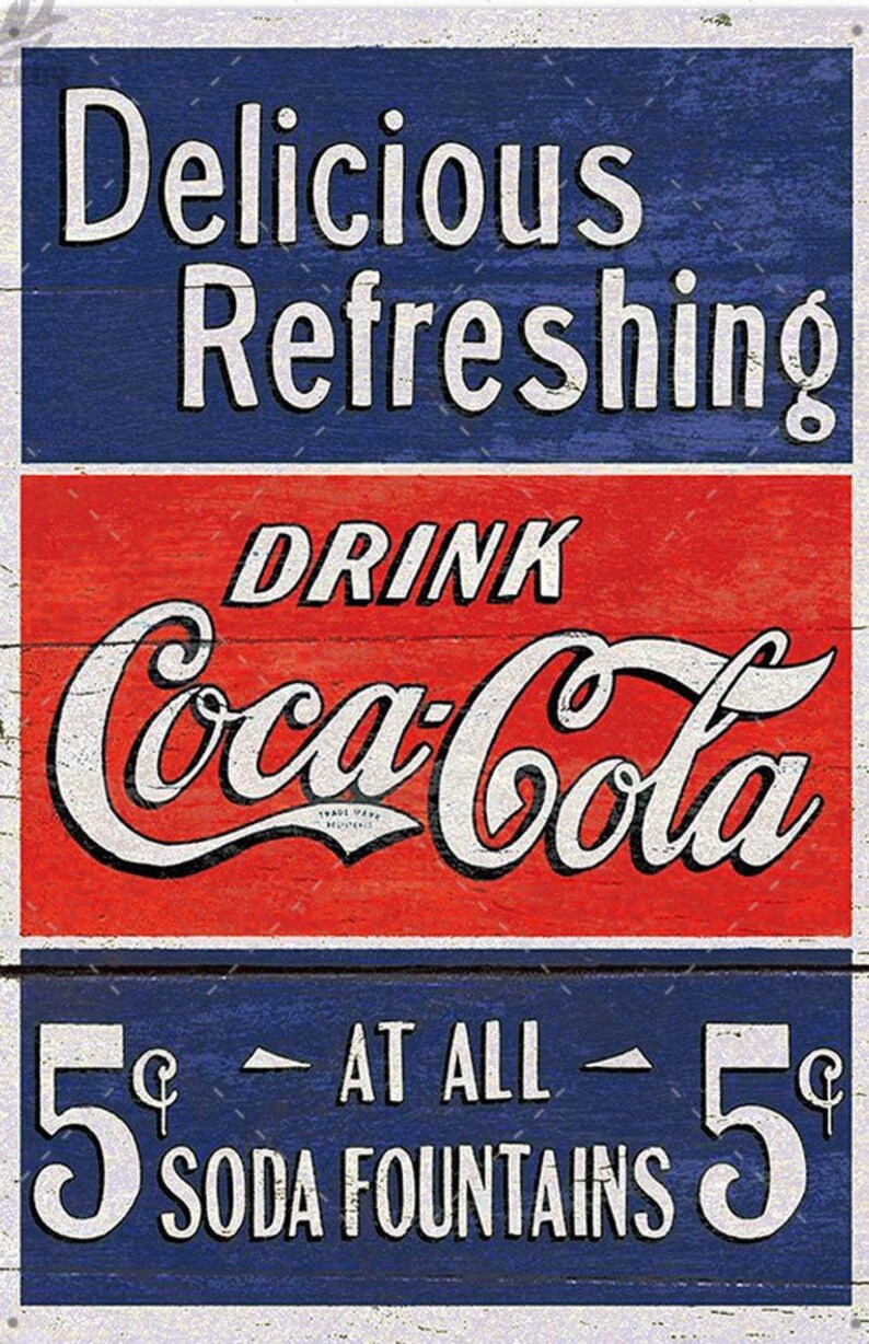 Vintage Cola Tin Signs 12 Varieties Available Nostalgic Wall - Etsy