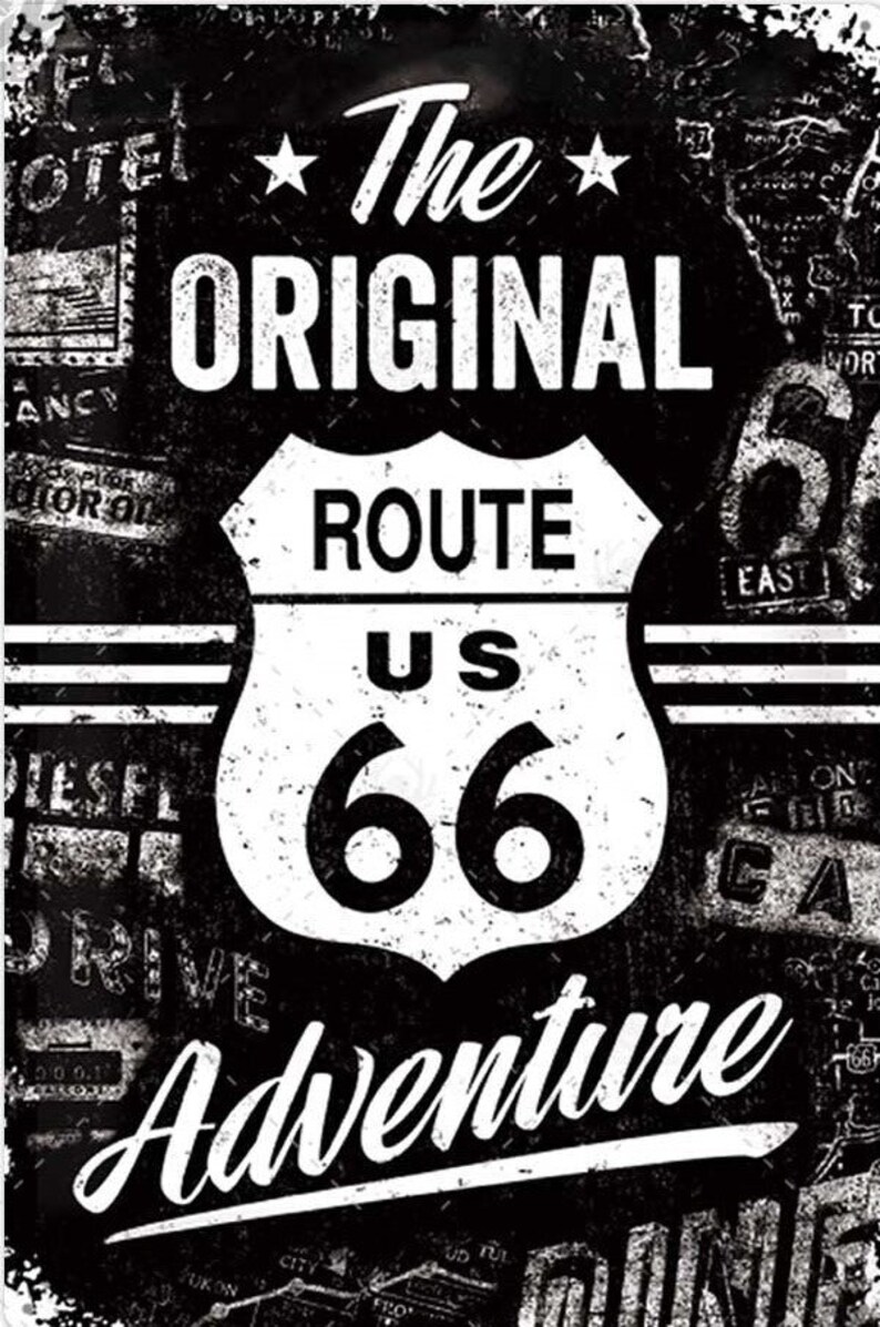 Route 66 Vintage Tin Signs 10 Varieties Available Nostalgic Wall Decor ...