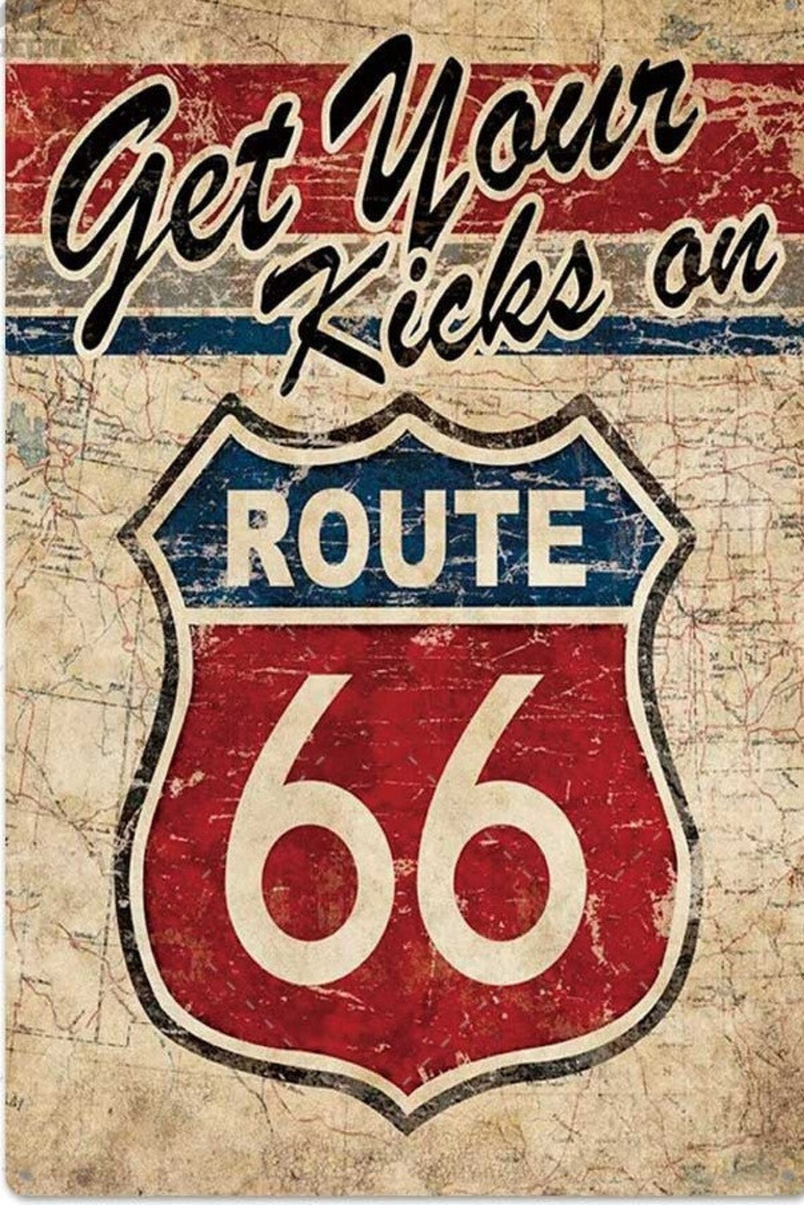 Route 66 Vintage Tin Signs 10 Varieties Available Nostalgic - Etsy