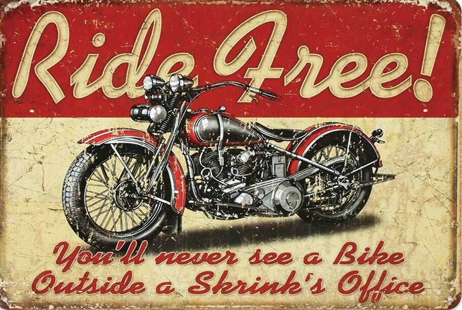 Vintage Motorcycle Tin Signs 9 Varieties Available Nostalgic Wall Decor ...