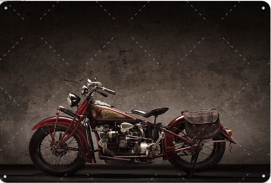 Vintage Motorcycle Tin Signs 9 Varieties Available Nostalgic Wall Decor ...