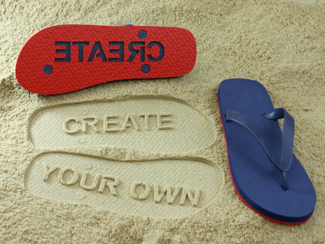 Create Your Own Flip Flops With Sand Imprint - Many Colors to Choose ...