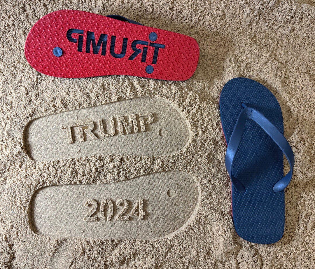 TRUMP 2024 Flip Flops With Sand Imprint - Many Colors to Choose From - Etsy