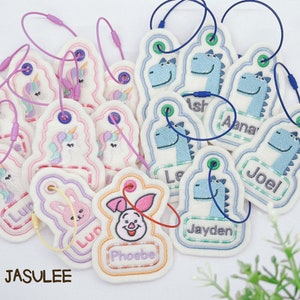 Mini Shape Name Tags, Personalized, Bag Tags, Lunch Bag Tags, Name Tags ...