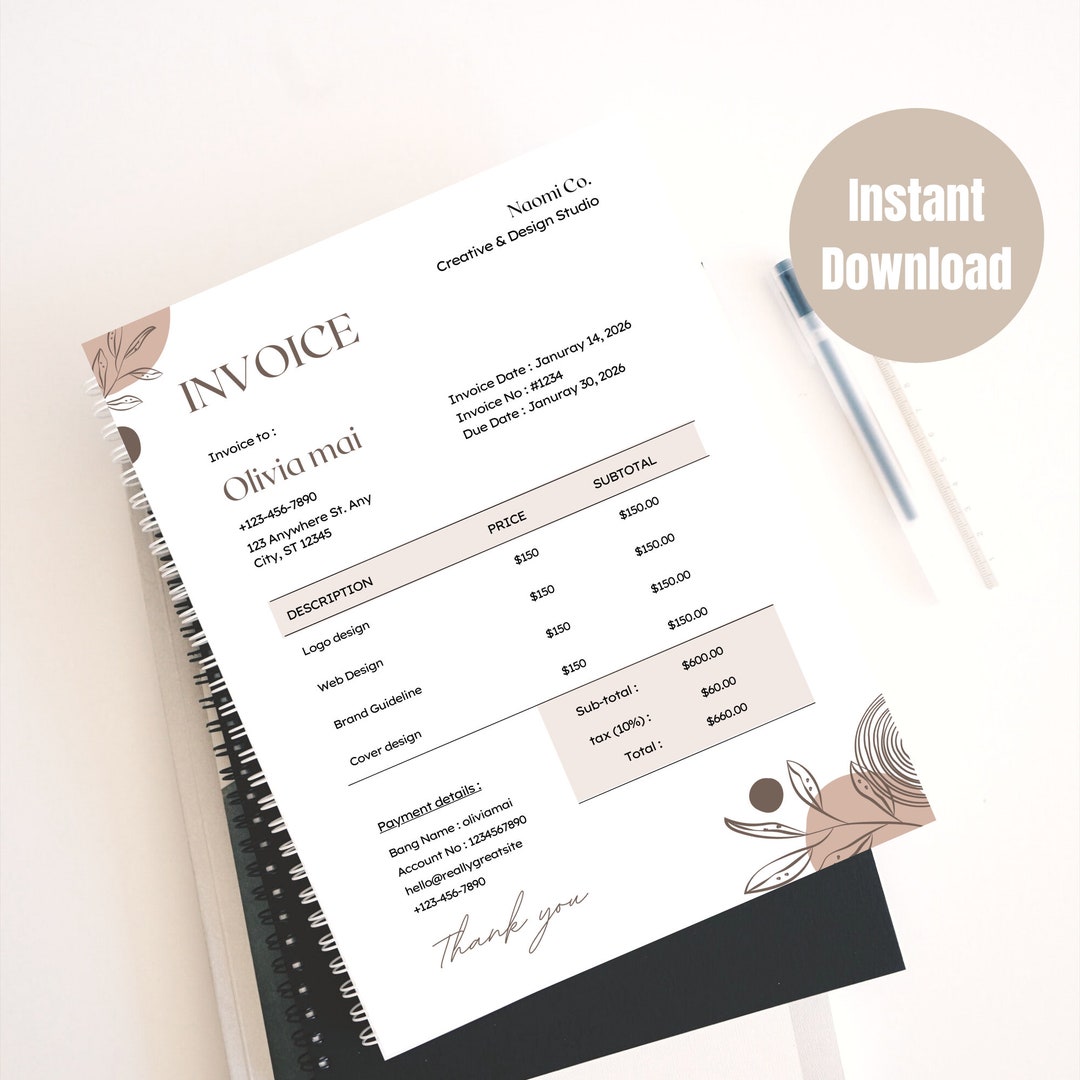 Bestseller Neutral Invoice Template,art Business Invoice Design ...