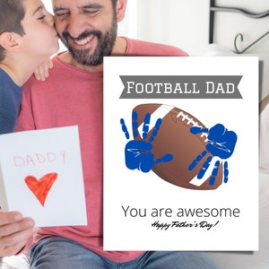 Football Dad Handprints, Sports Handprint, Dad Gift From Son, Printable ...
