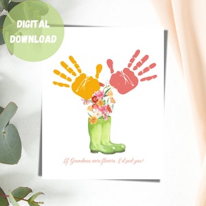 If Grandmas Were Flowers Handprint, Garden Boots Floral Poem, Floral ...