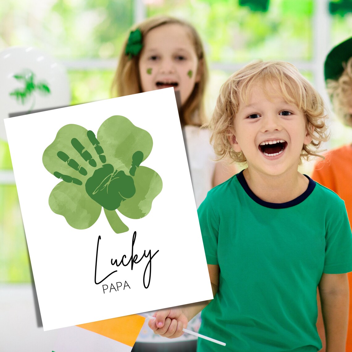 Lucky Papa St Patricks Day Handprint Art Shamrock Handprint - Etsy