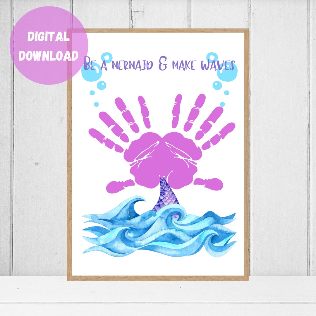 Be a Mermaid & Make Waves, Mermaid Craft, Mermaid Printable, Summer ...