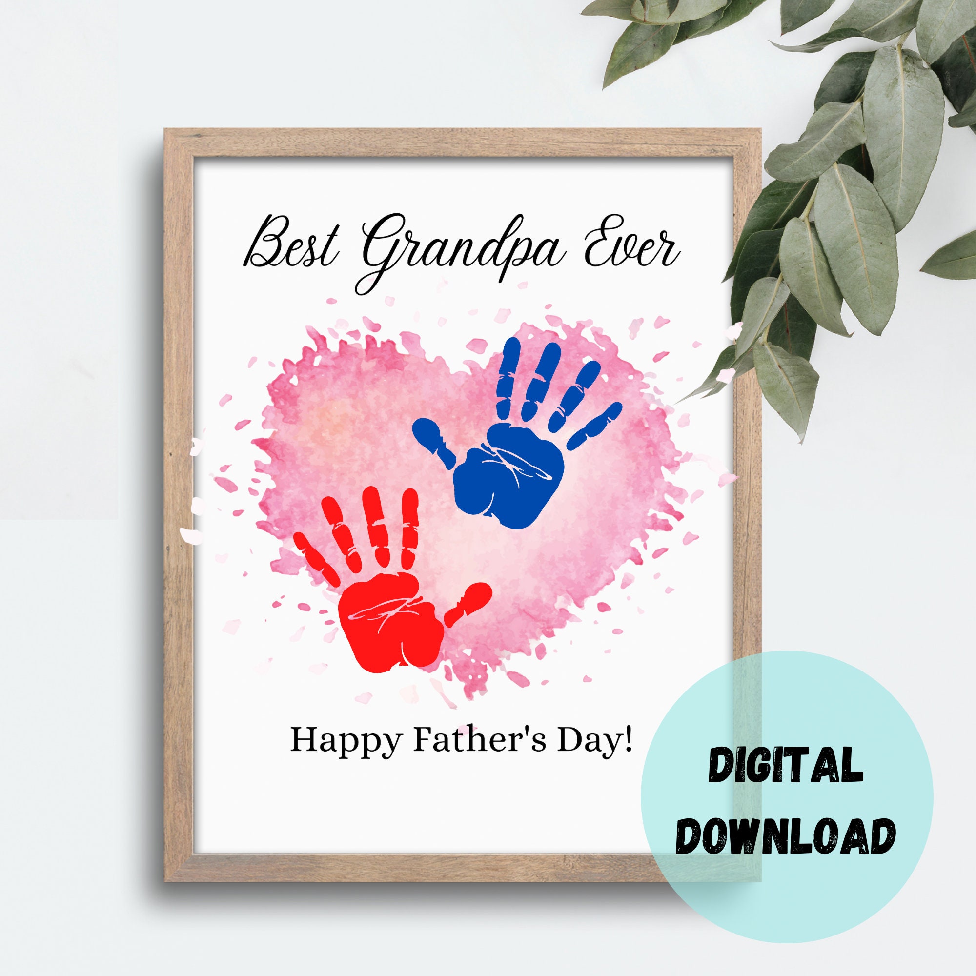 Best Grandpa Ever Handprints Printable Father's Day Card - Etsy