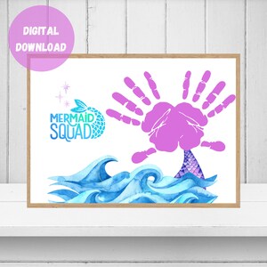 Mermaid Craft, Mermaid Squad, Mermaid Printable, Summer Handprint Craft ...