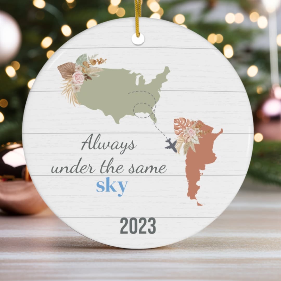 Custom Map Christmas Ornament, Long Distance Relationship Custom ...