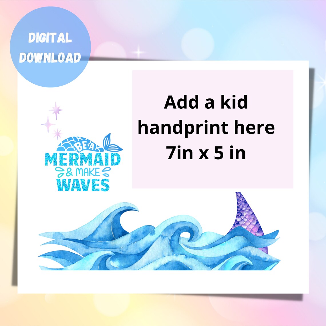 Mermaid Craft Be a Mermaid & Make Waves Mermaid Printable - Etsy