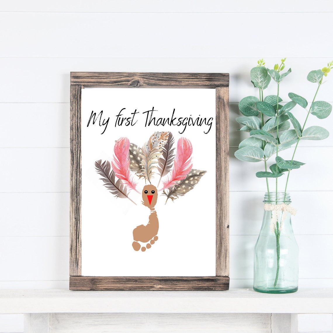 Turkey Footprints Craft My First Thanksgiving Fall Craft - Etsy