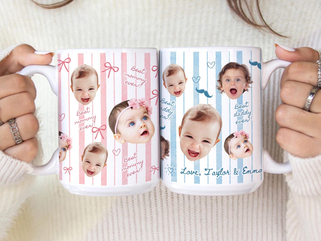 Personalized Baby Face Parents Mug, Custom Kids Photo Cup, Mommy or ...