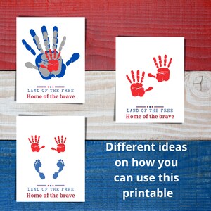 Land of the Free, Handprint Art, Family Keepsake DIY, America Firework ...
