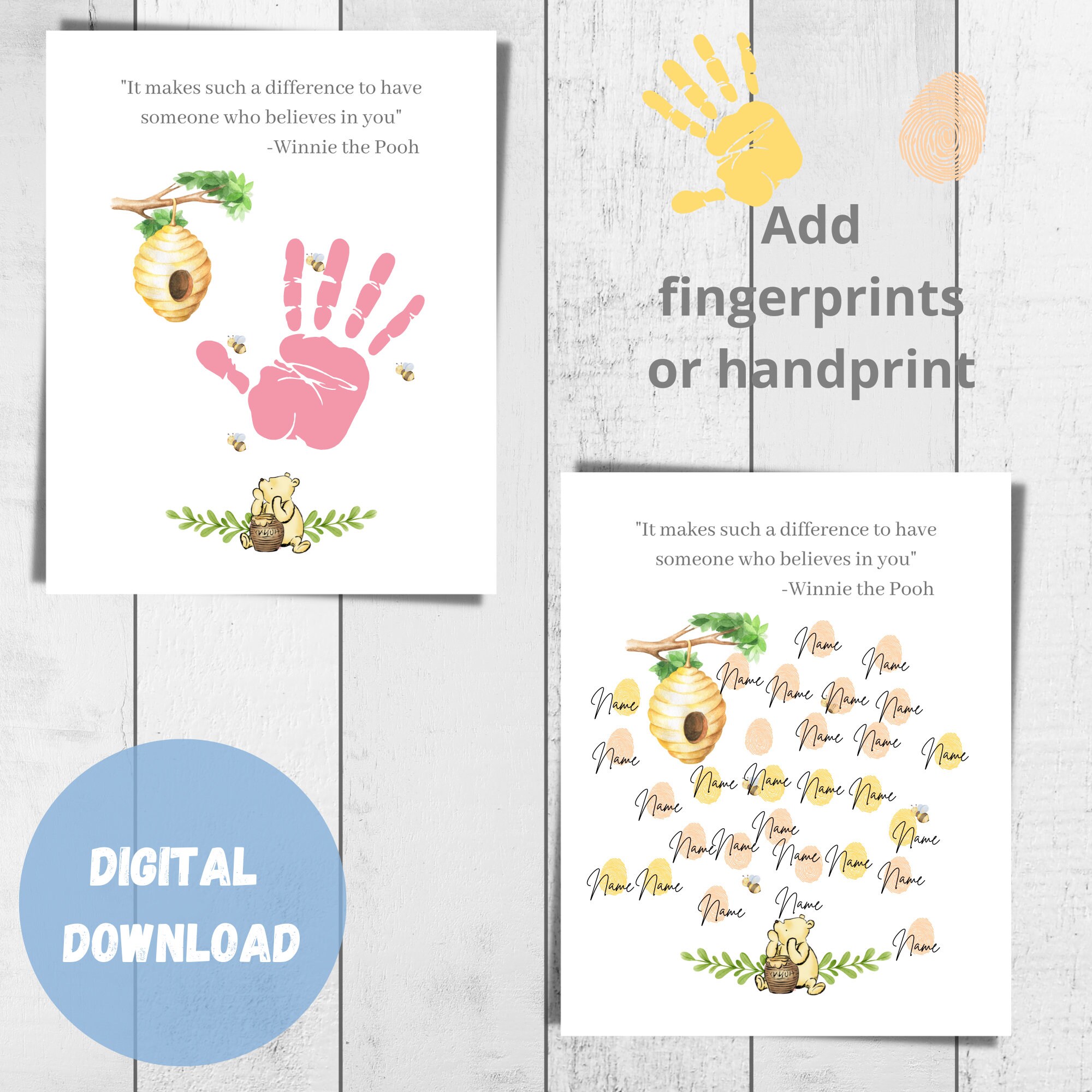Teacher Appreciation Gift Ideas, Winnie the Pooh Fingerprint Art ...