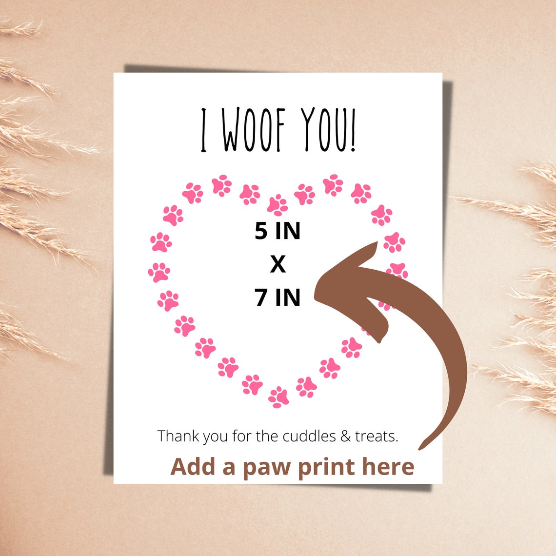 Gift for Pet Parent, I Woof You, DIY Paw Print Art, Gift From Dog, Dog ...