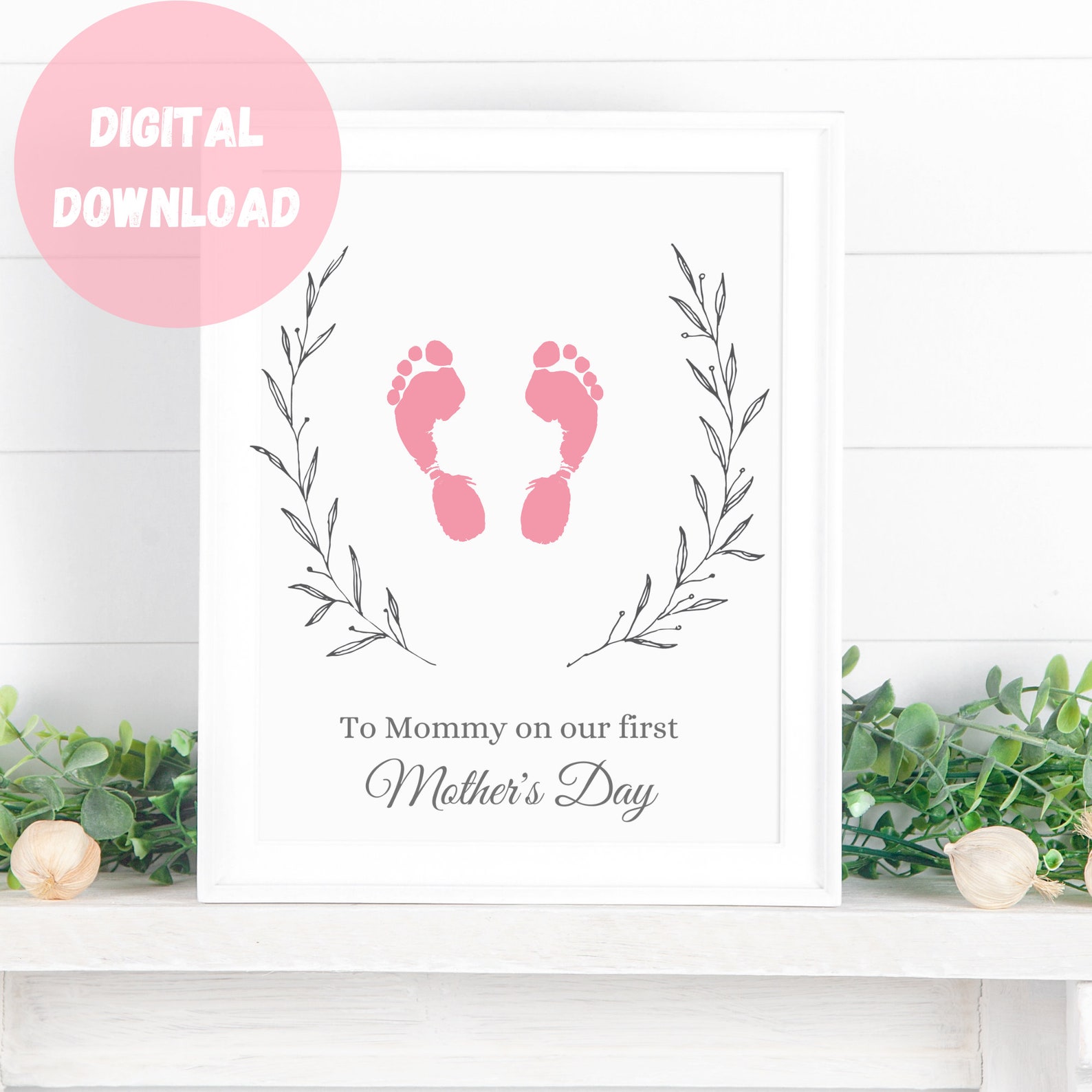 Our 1st Mothers Day Gift First Mother's Day Footprint - Etsy
