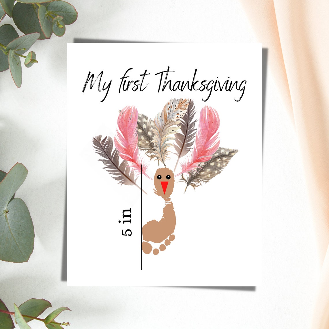 Turkey Footprints Craft, My First Thanksgiving, Fall Craft, Baby First ...