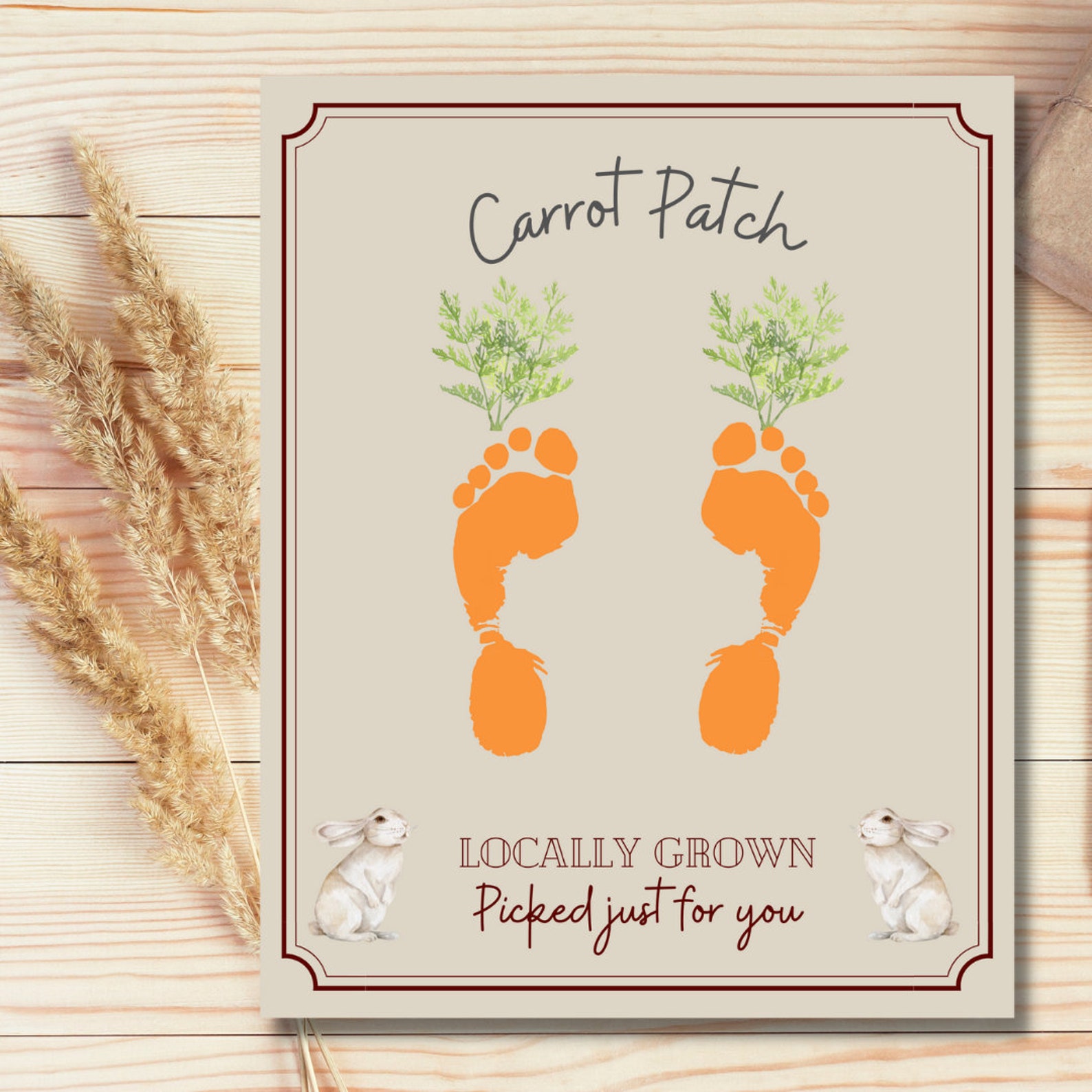 Farm Sign Carrot Patch Easter Footprint Feet Art Craft DIY - Etsy