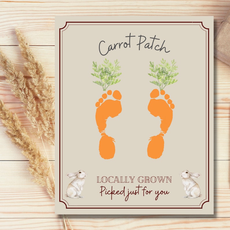 Farm Sign Carrot Patch Easter Footprint Feet Art Craft DIY - Etsy