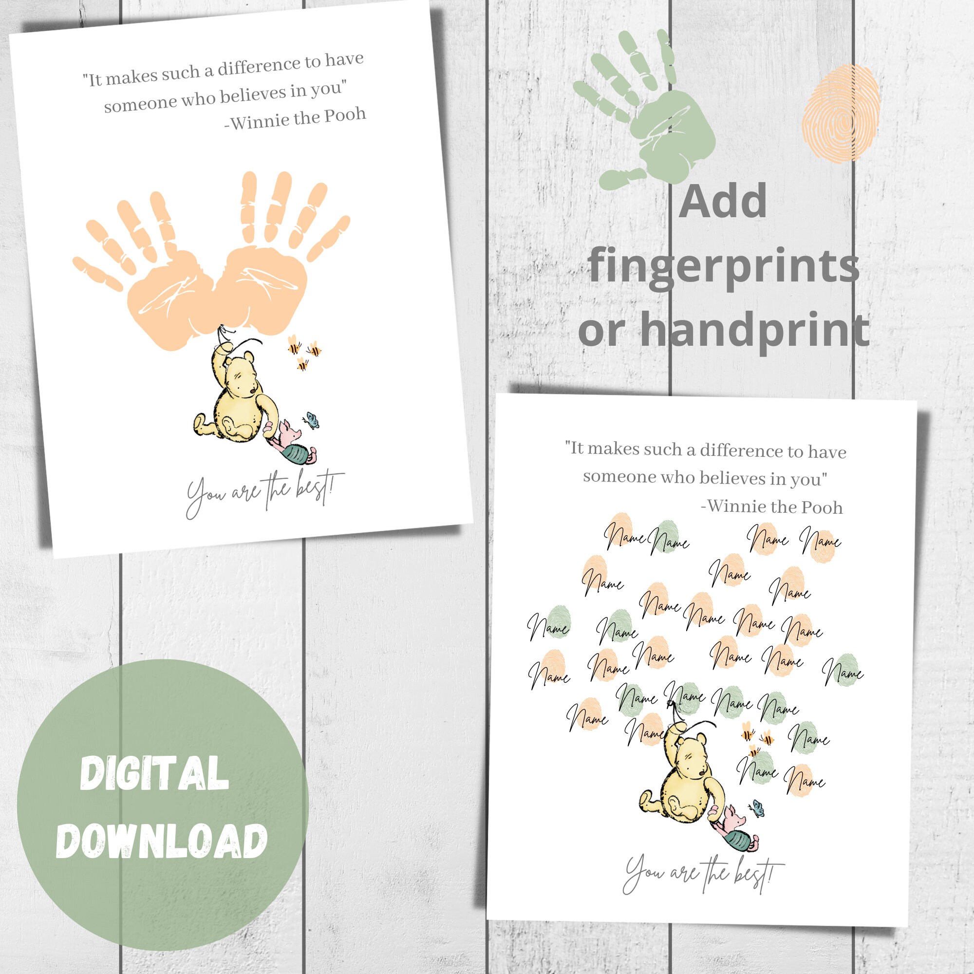 Teacher Appreciation Gift Ideas, Winnie the Pooh Fingerprint Art ...