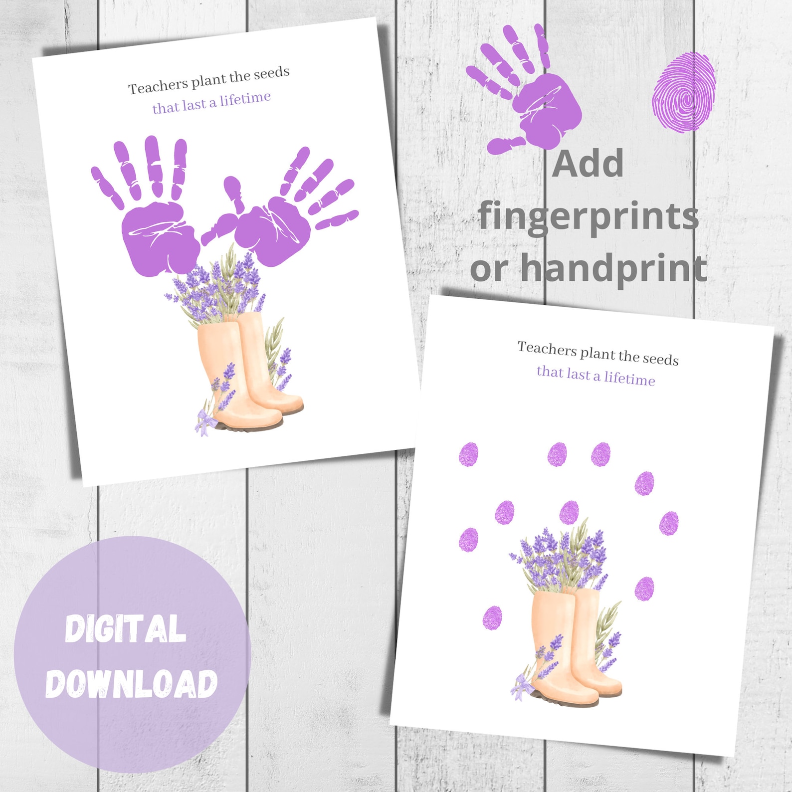 Teachers Plant the Seeds, End of the Year Gift, Fingerprint Art ...