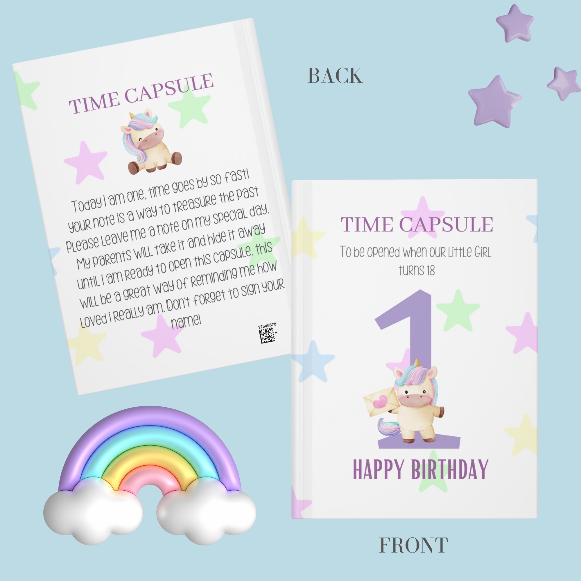 Unicorn 1st Birthday Time Capsule, Baby Unicorn Time Capsule, Magical ...