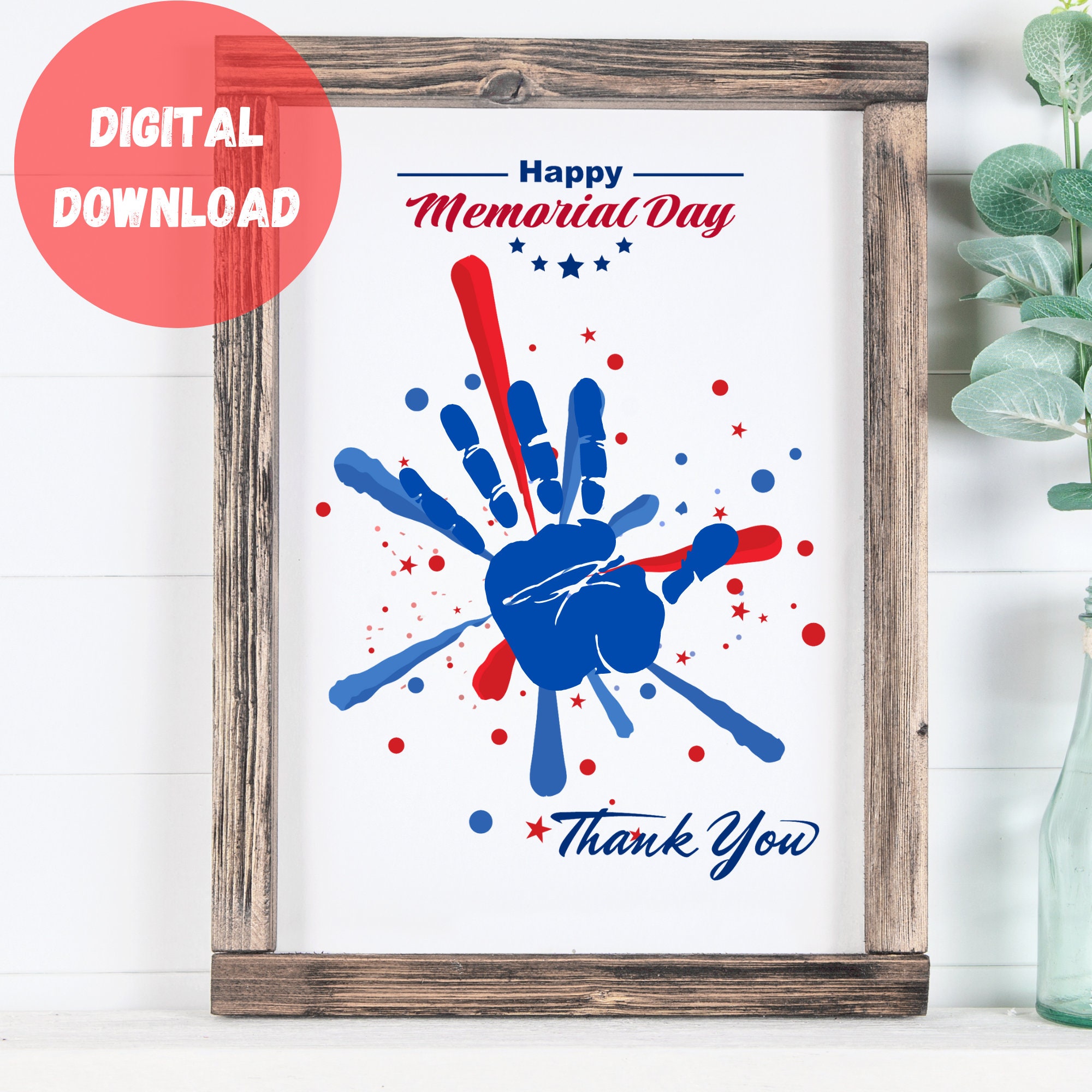 Memorial Day Handprint Digital Print Sparkler Handprint Art - Etsy