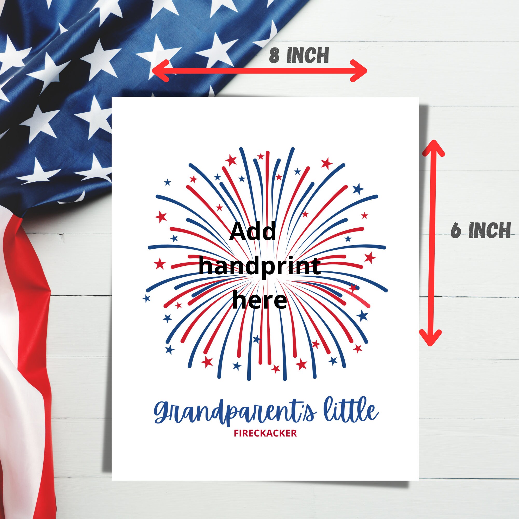 Firecracker Handprint Art, Grandparent's Little Firecracker, 4th July ...