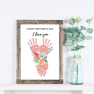 Flower Handprint Craft, Handprint Art, Kids Baby Toddler, Mother's Day ...