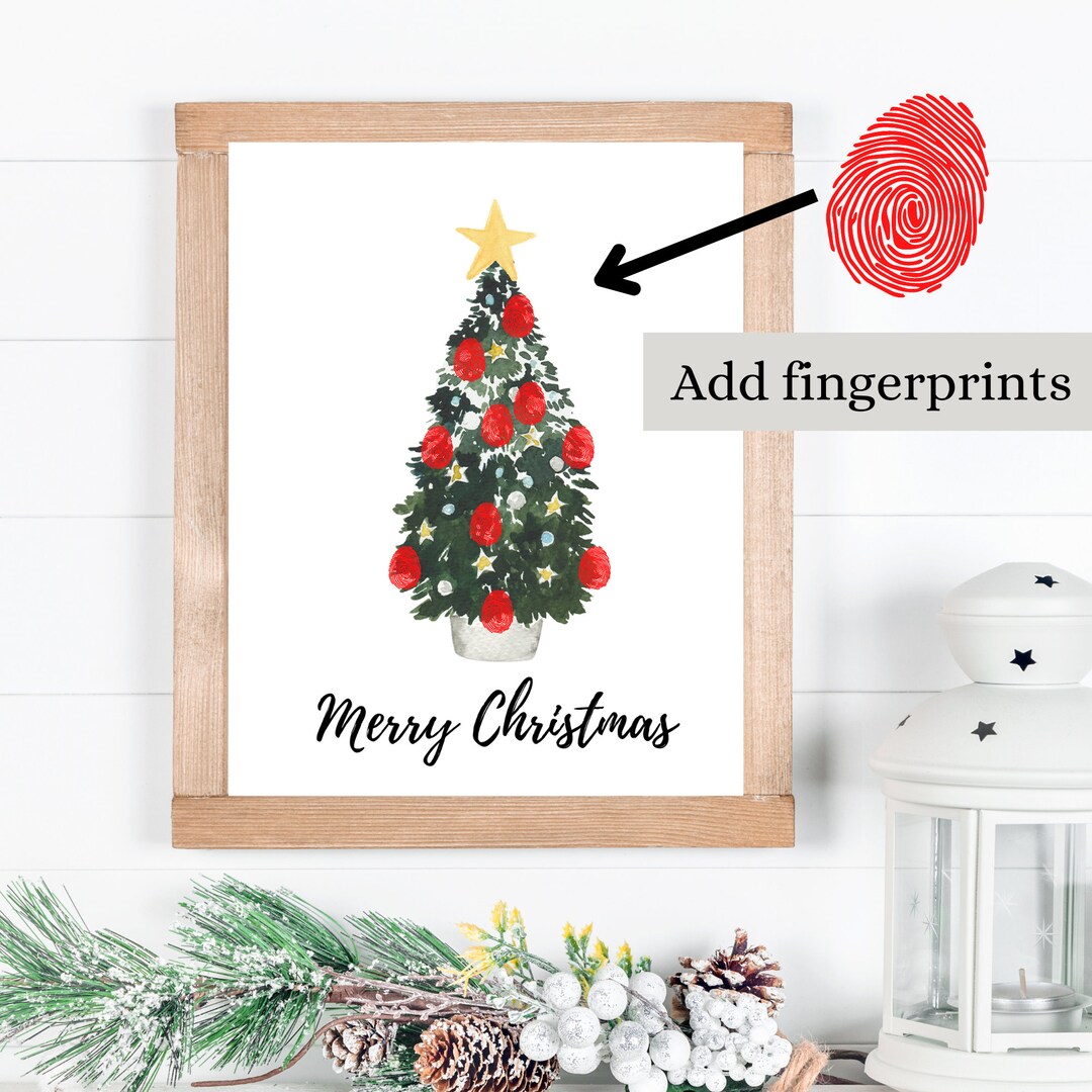 Kid Christmas Craft, Christmas Tree Fingerprint Art Handprint Tree Art ...