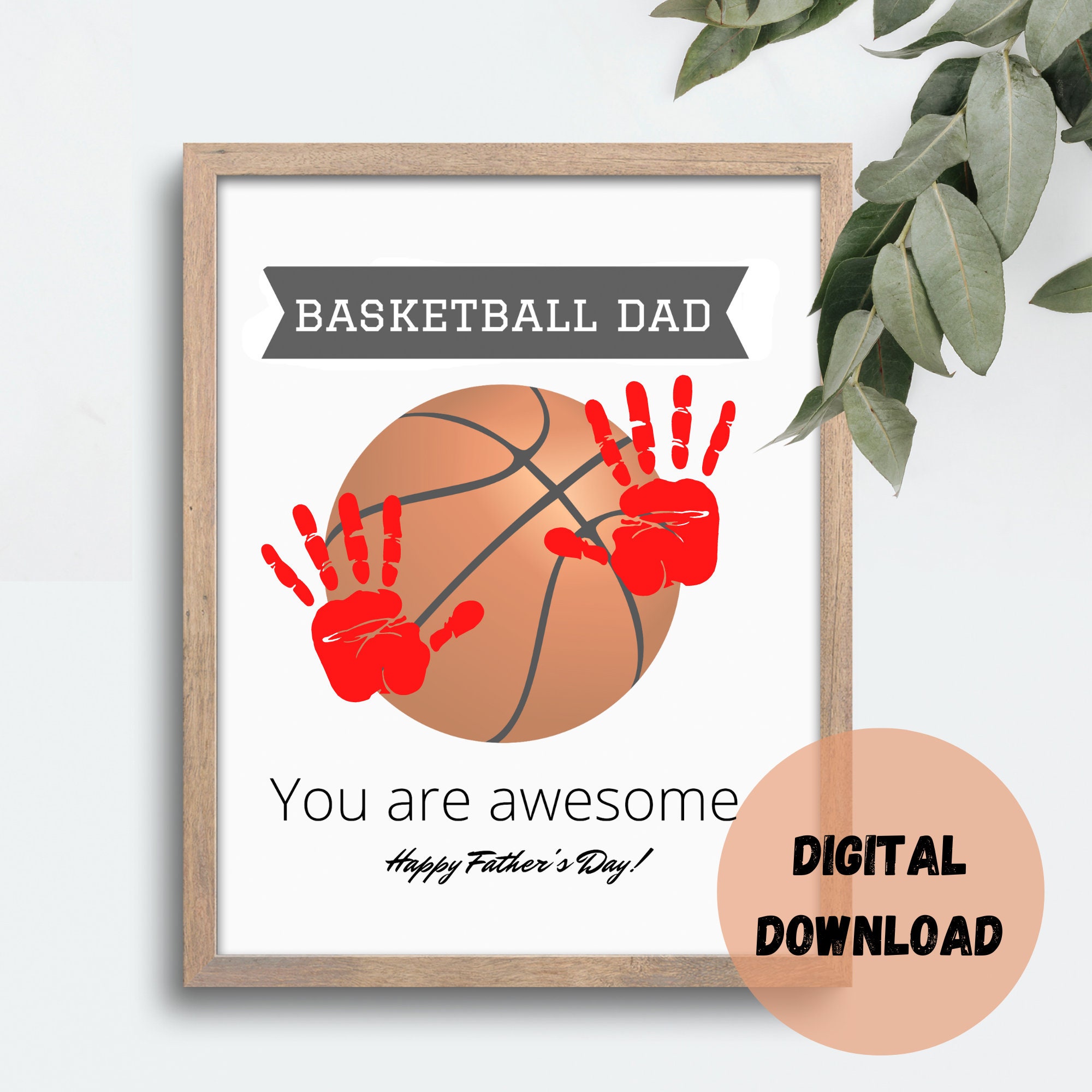 Basketball Dad Handprints Dad Gift From Son Sports - Etsy