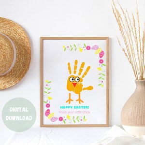 Easter Chicken Handprint Art, Easter Handprint Card, Toddler Handprint ...