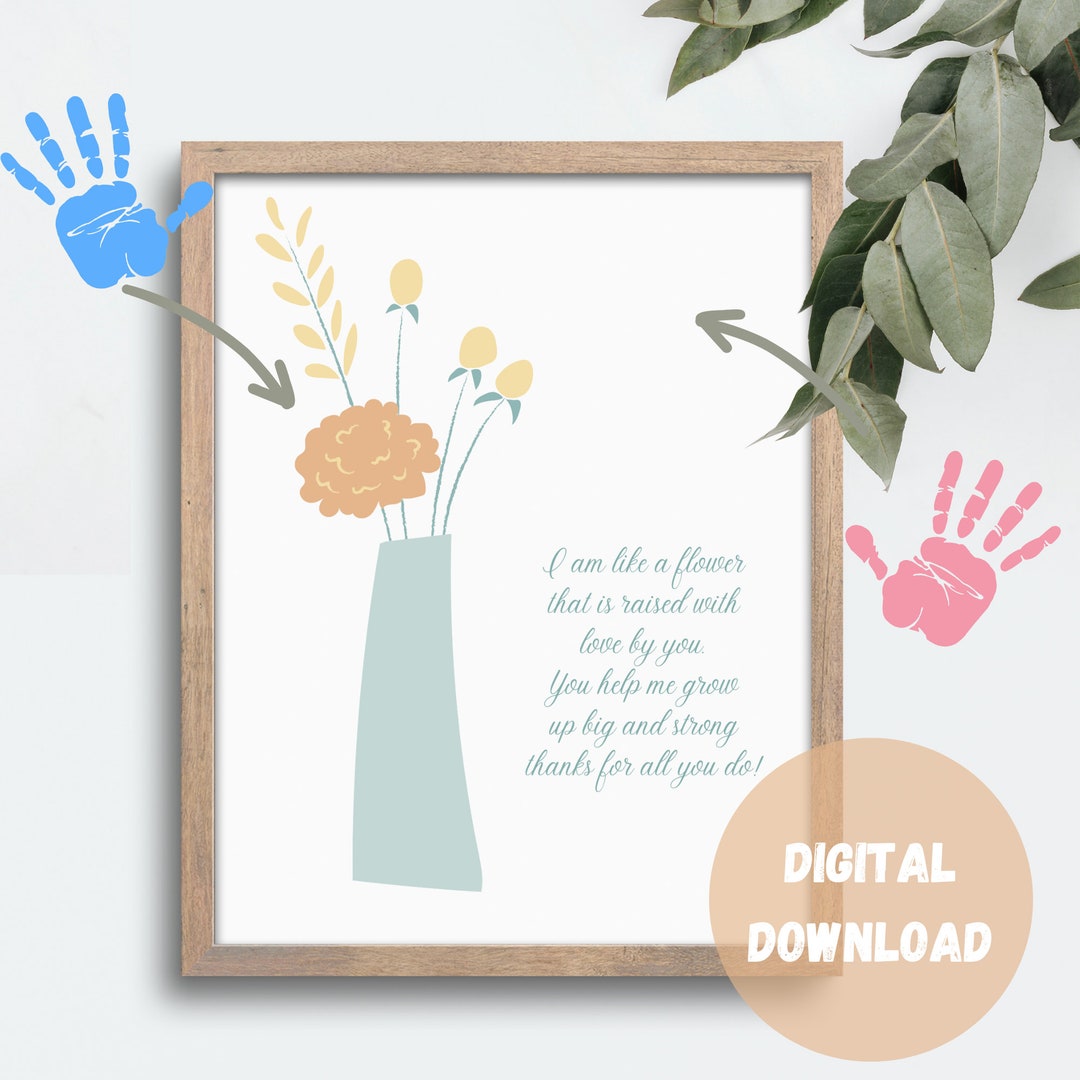I Am Like a Flower Mom Poem, Boho Handprint, Floral Bouquet, Classroom ...