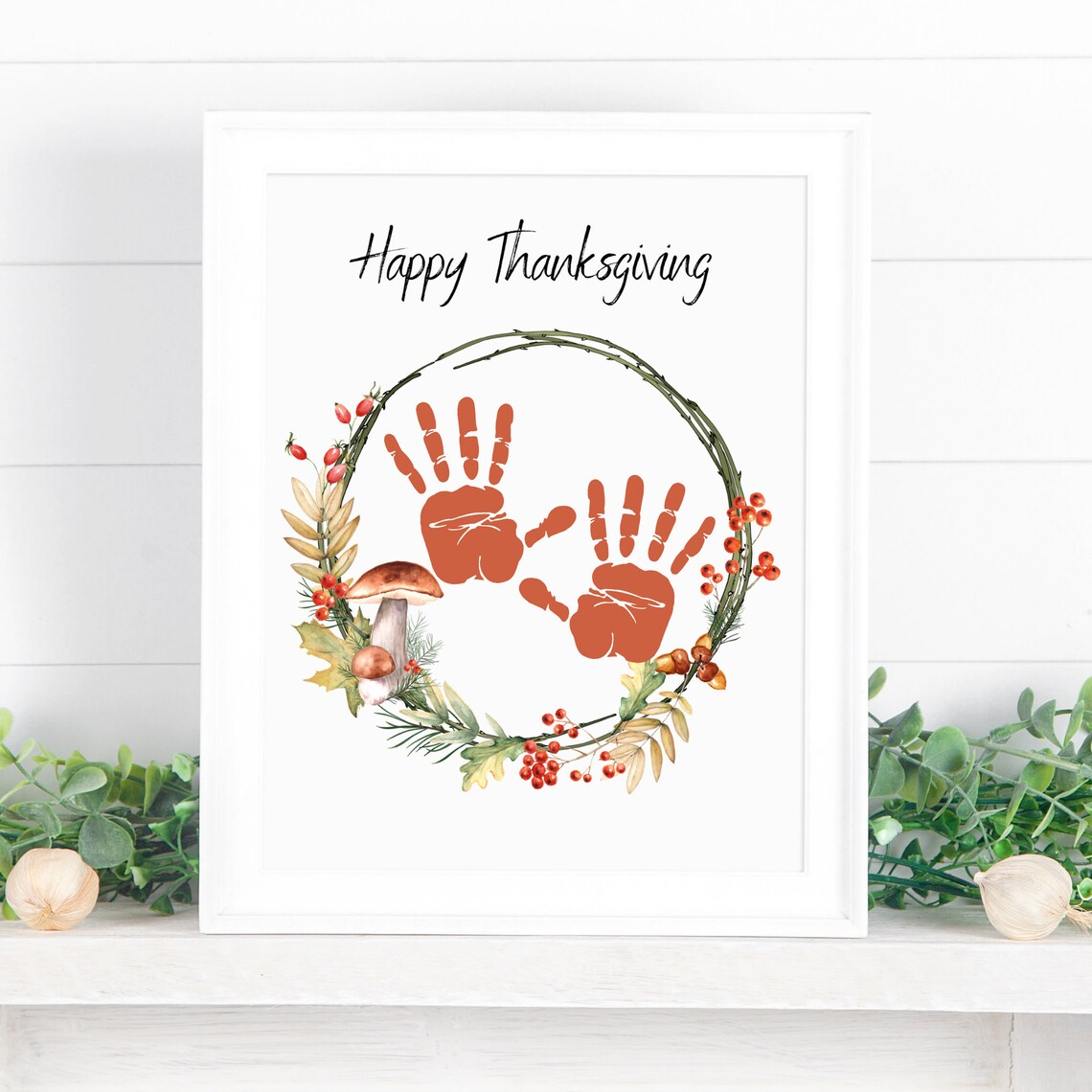 Fall Wreath Handprint First Fall Crafts Thanksgiving Art - Etsy