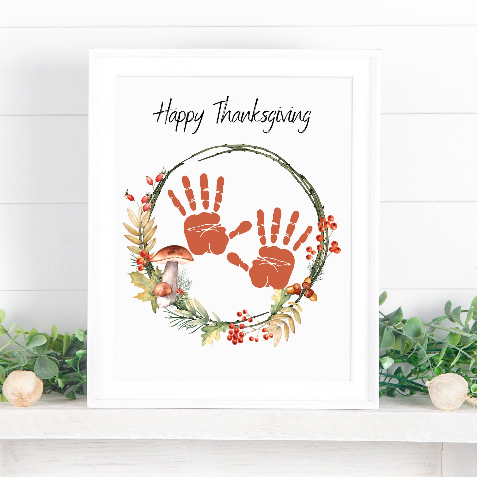 Fall Wreath Handprint First Fall Crafts Thanksgiving Art - Etsy