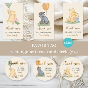 Custom Pooh Circle Stickers - Etsy