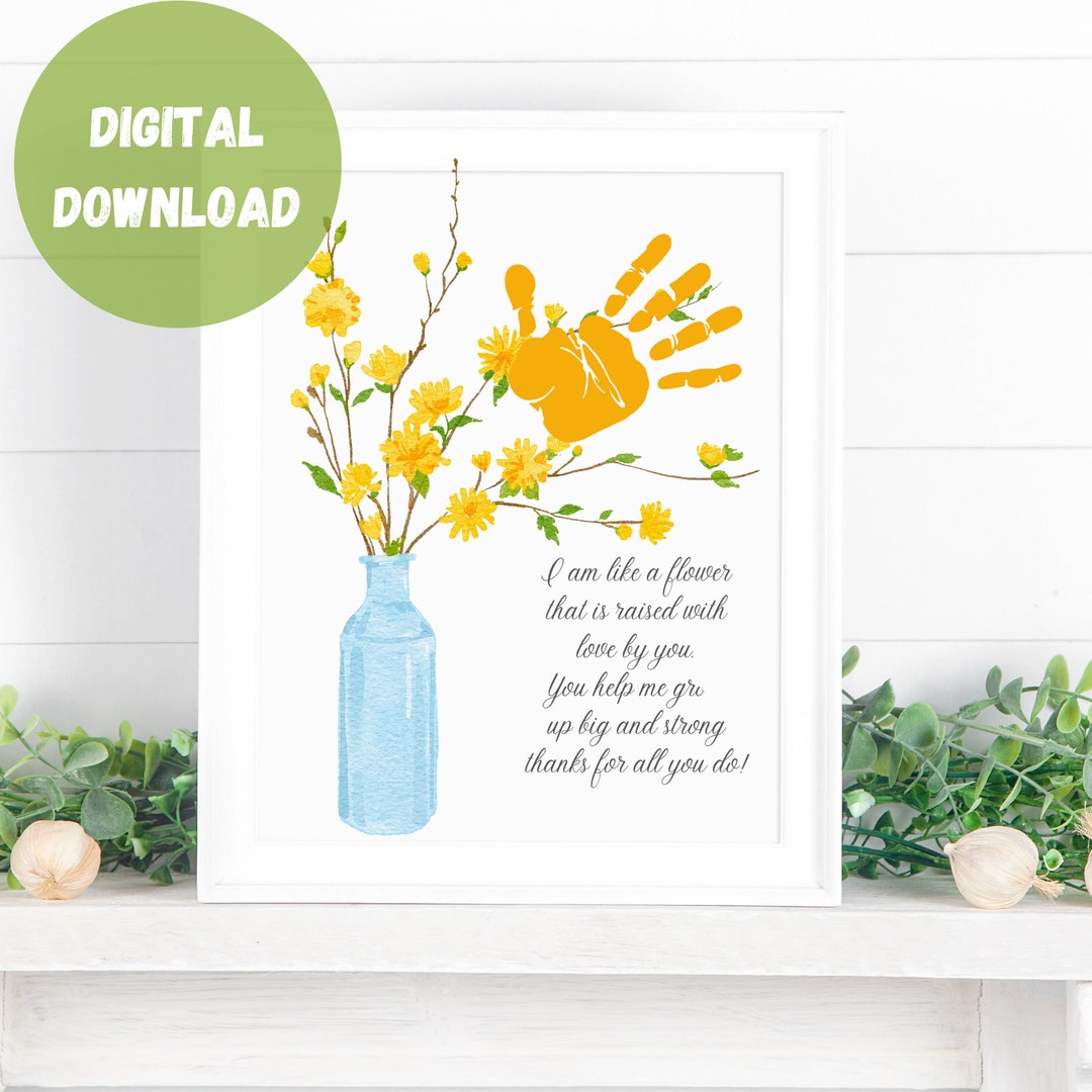 Mothers Day Poem, Flower Handprint, Wildflower Handprint, Floral ...