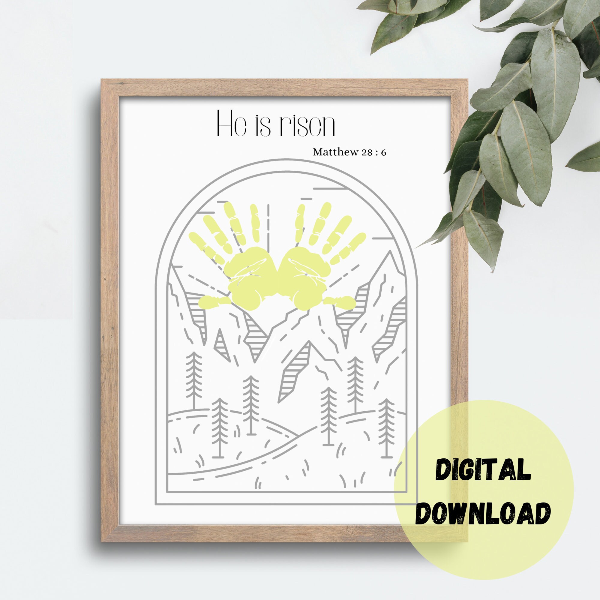 He is Risen Easter Printable Handprint Art Bible School - Etsy