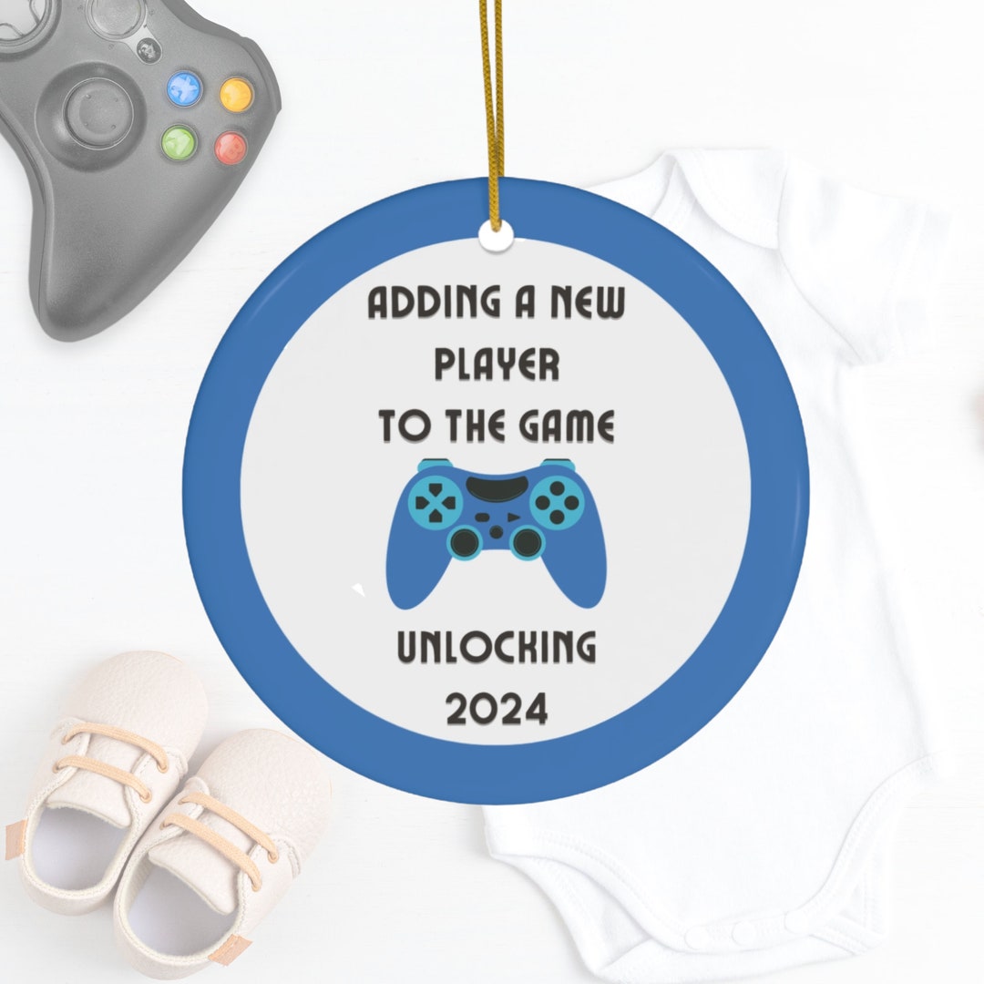 Video Gamer Baby Announcement, New Baby Boy Ornament, Retro Video Game ...